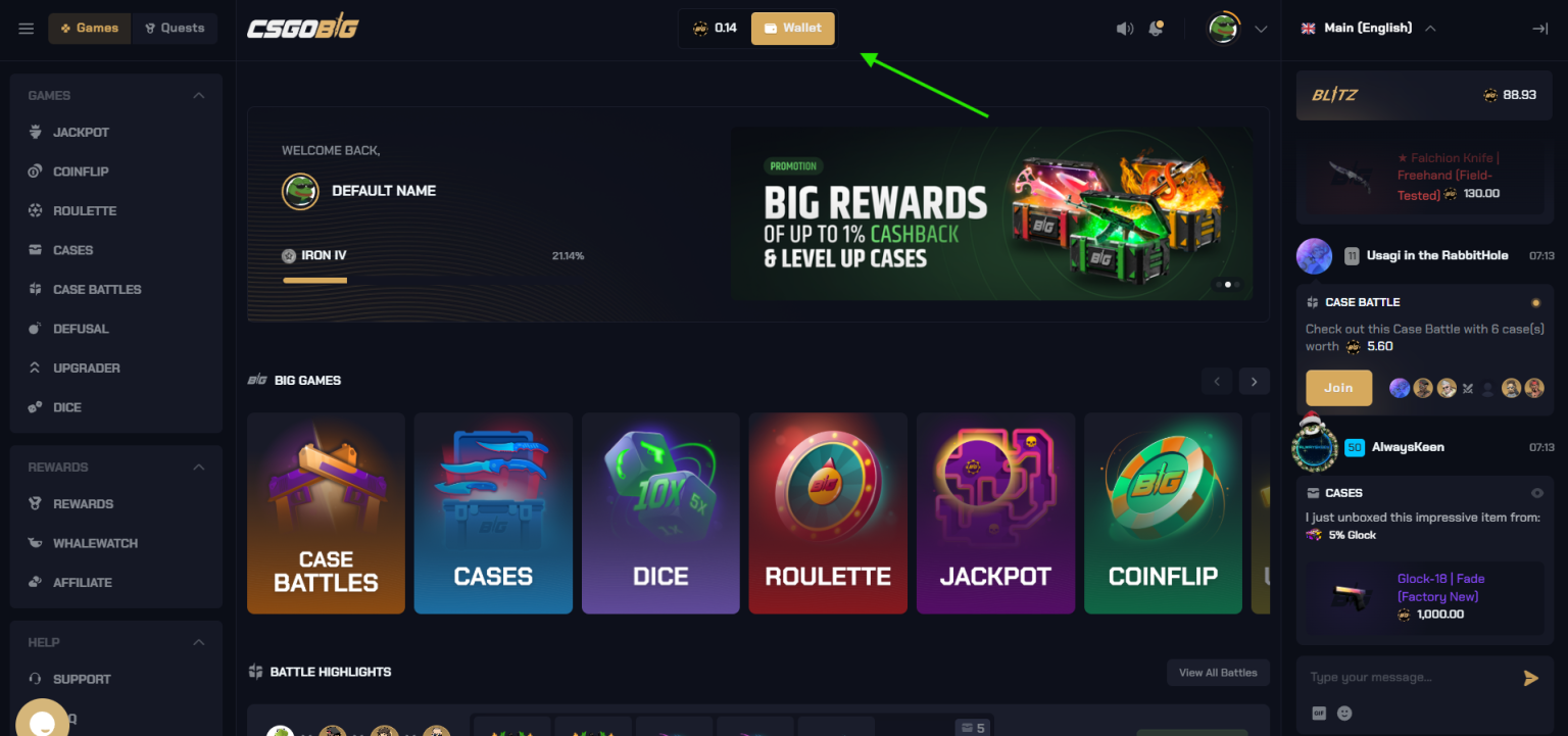CSGOBIG Review 2025 » Games, Features and Free Cases